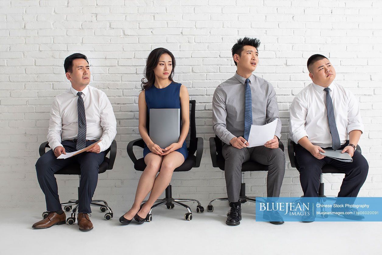 Chinese business people attending job interview-High-res stock photo ...
