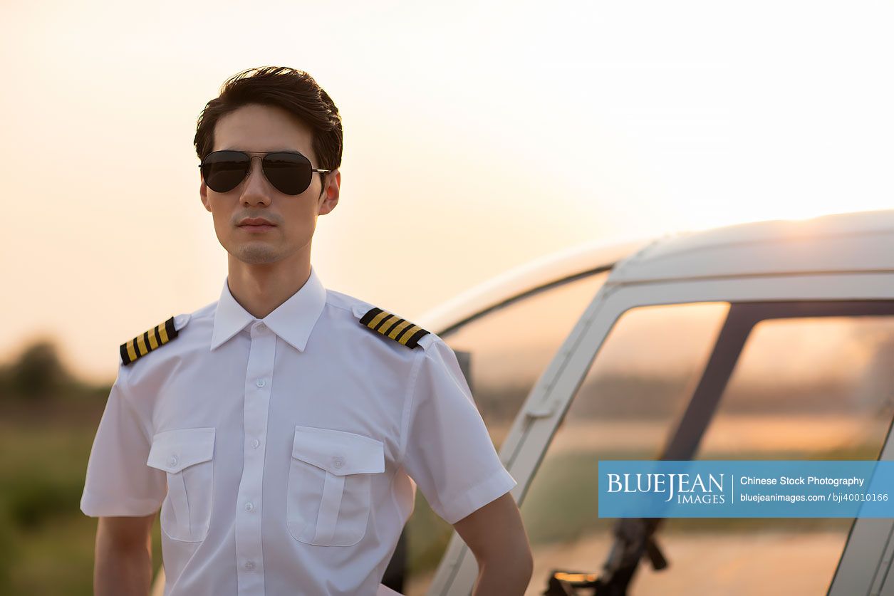 Portrait of Chinese helicopter pilot-High-res stock photo for download