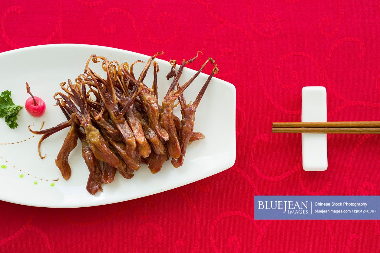 Chinese cuisine braised duck tongues-High-res stock photo for download