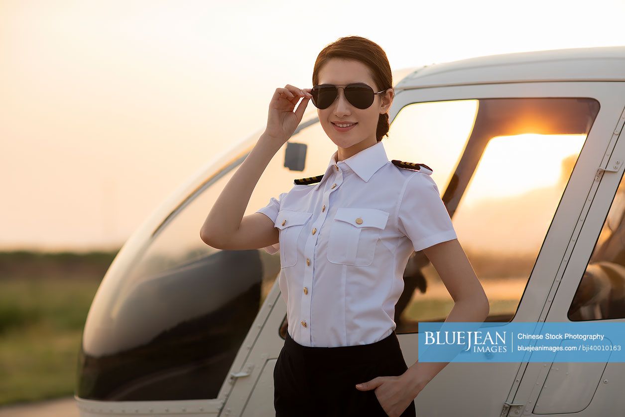 Portrait of Chinese helicopter pilot-High-res stock photo for download