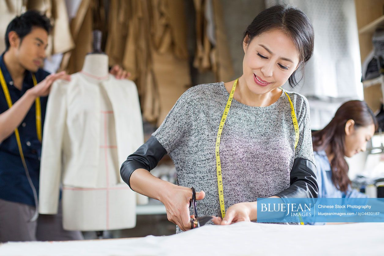 Chinese fashion designers working in studio-High-res stock photo for ...