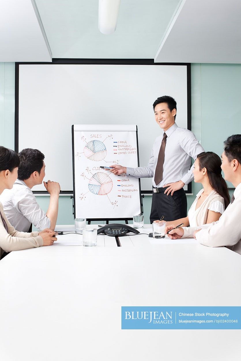 Chinese business executive pleased with business team-High-res stock ...