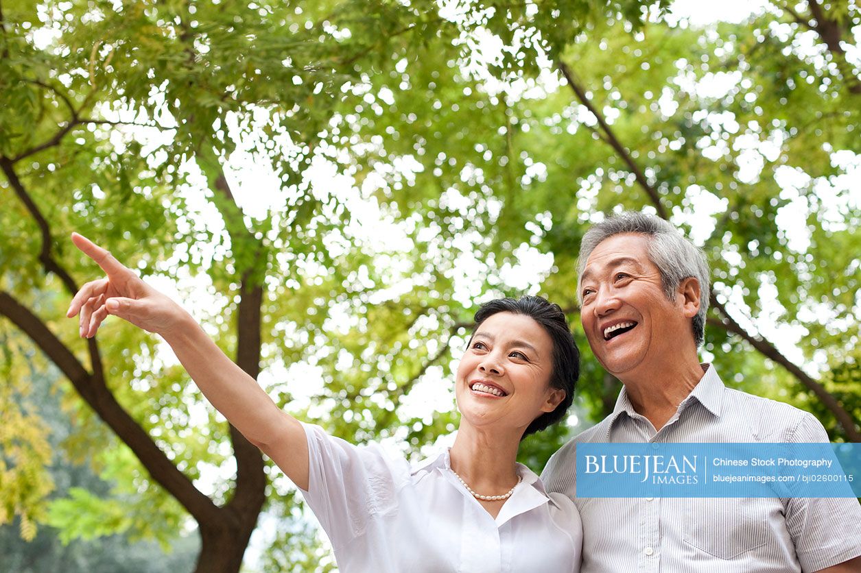 Senior Chinese couple in a park-High-res stock photo for download