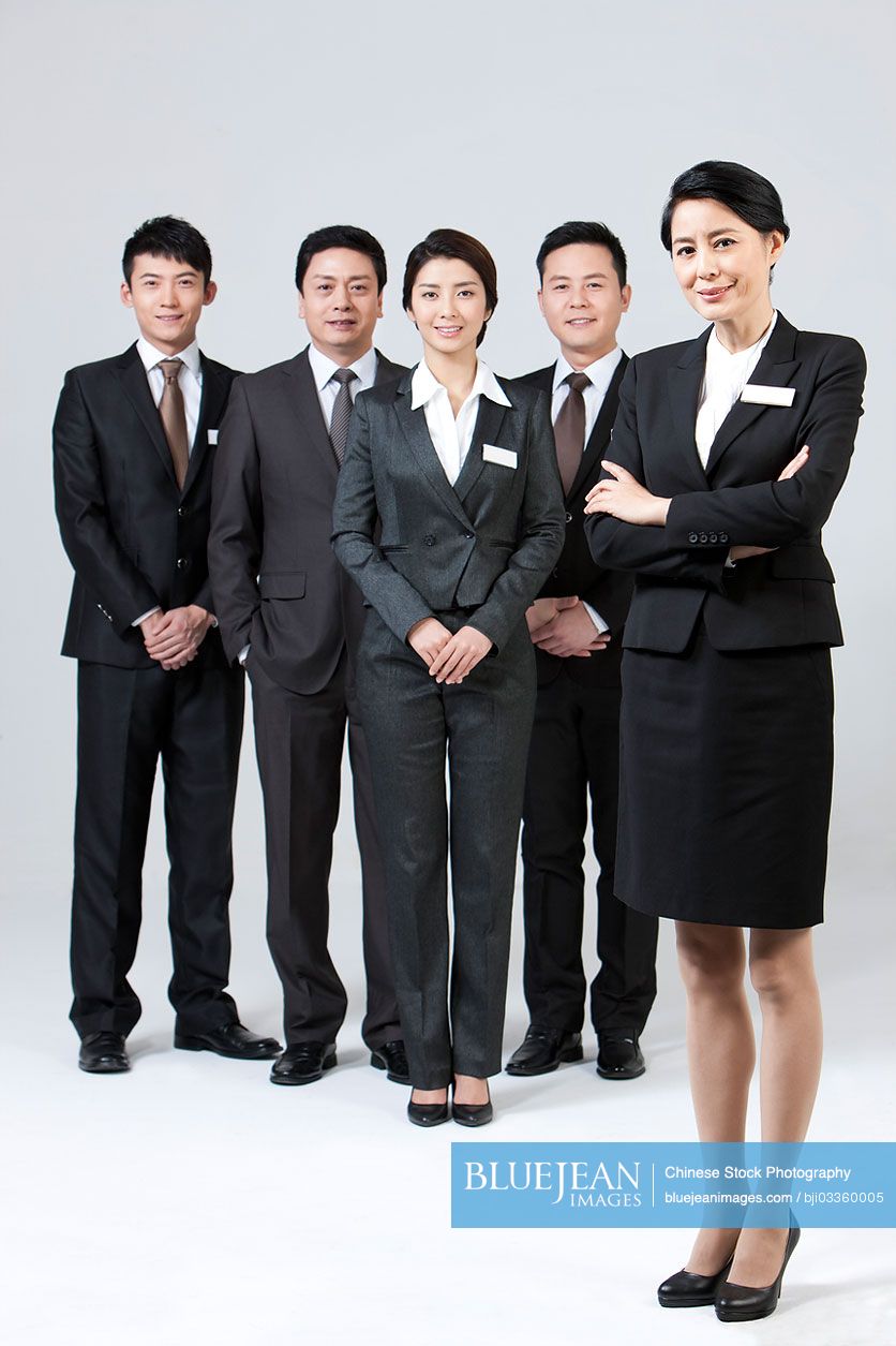 Portrait of professional and confident Chinese business team-High-res ...