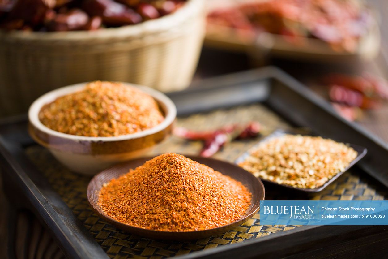 Red chili peppers and powder-High-res stock photo for download