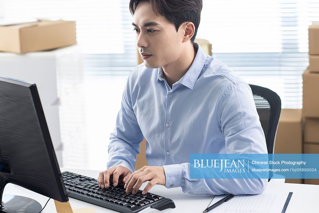 Chinese small business owner running online store-High-res stock photo ...