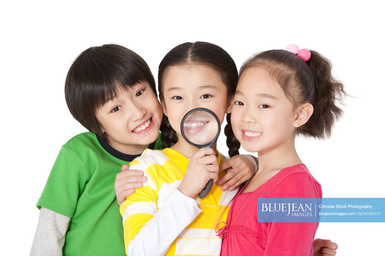 Having fun with a magnifying glass-High-res stock photo for download