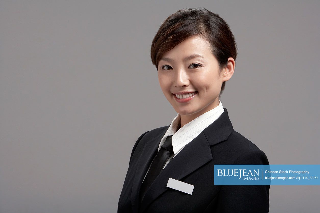Portrait of Chinese woman in the service industry-High-res stock photo ...