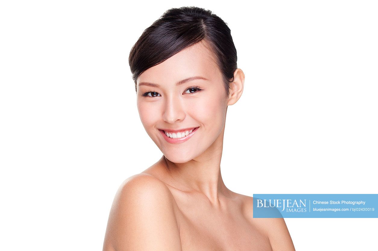 Portrait of a happy beautiful young Chinese woman-High-res stock photo ...