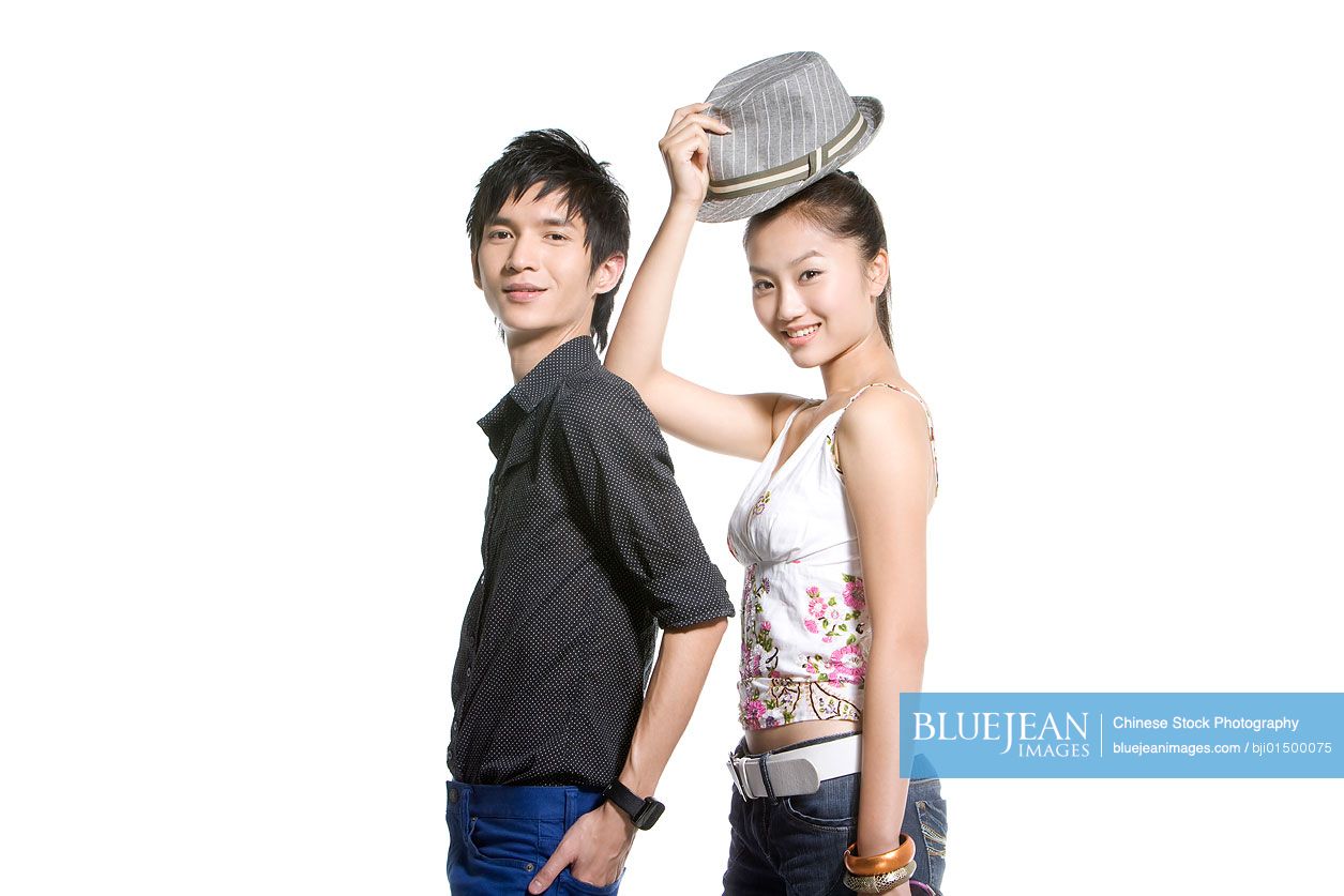 Portrait of fashionable young Chinese man and woman-High-res stock ...