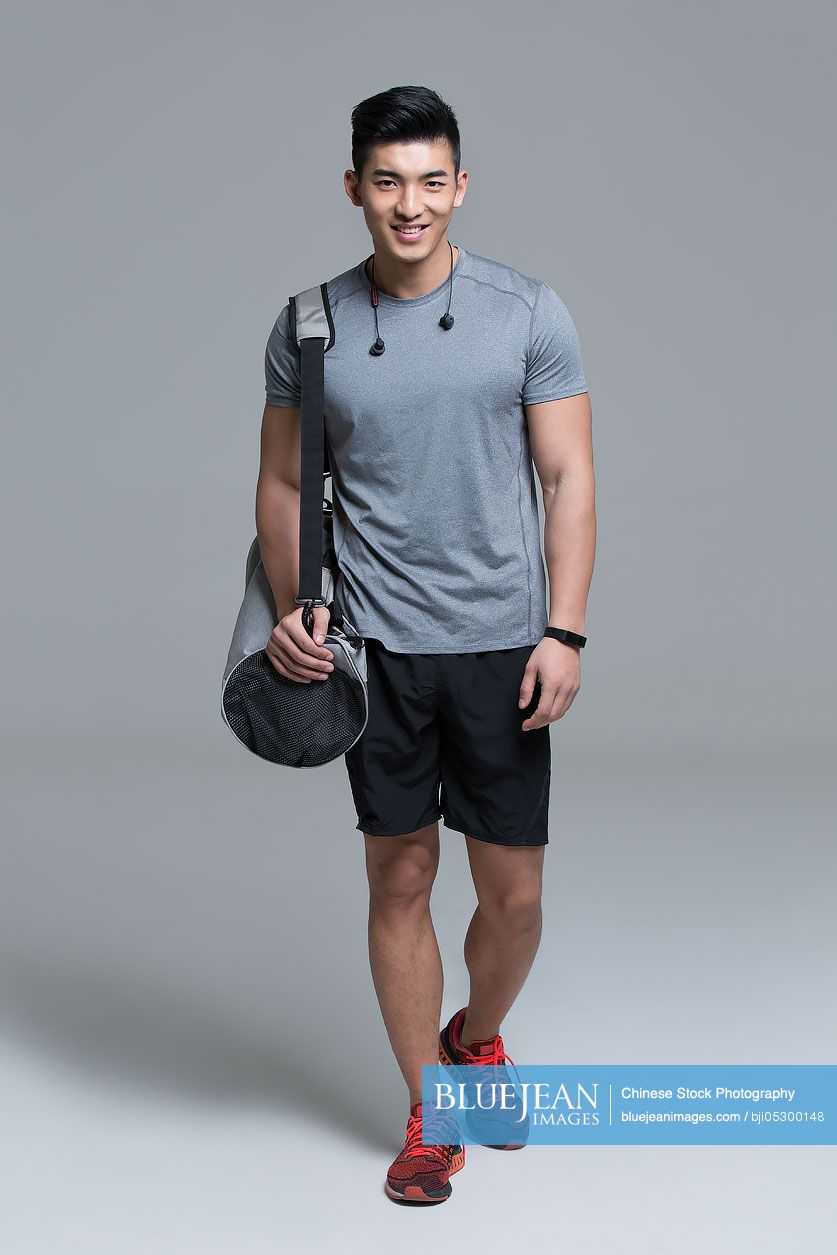 Portrait of young Chinese male athlete-High-res stock photo for download