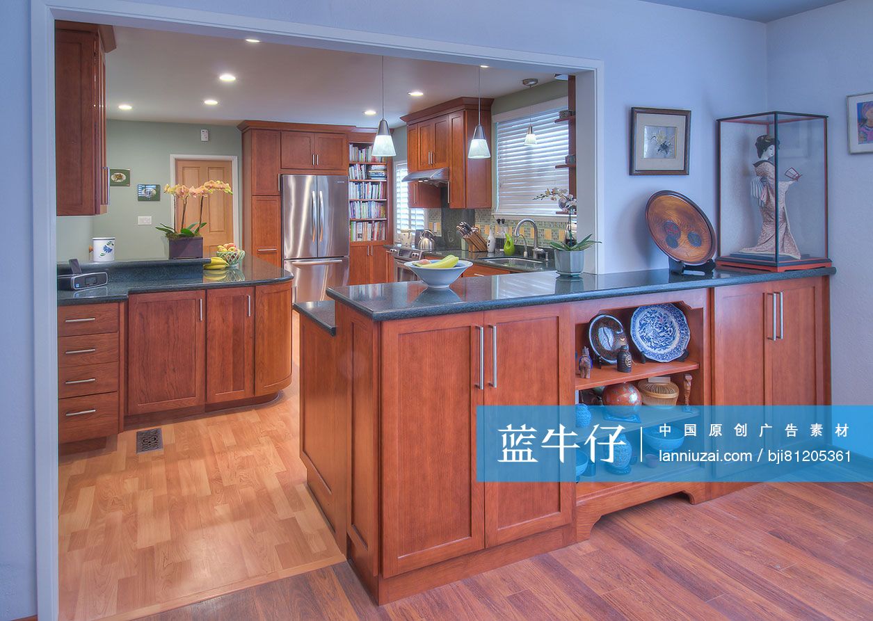 Counter top in kitchen of contemporary house; Berkeley; California; USA ...