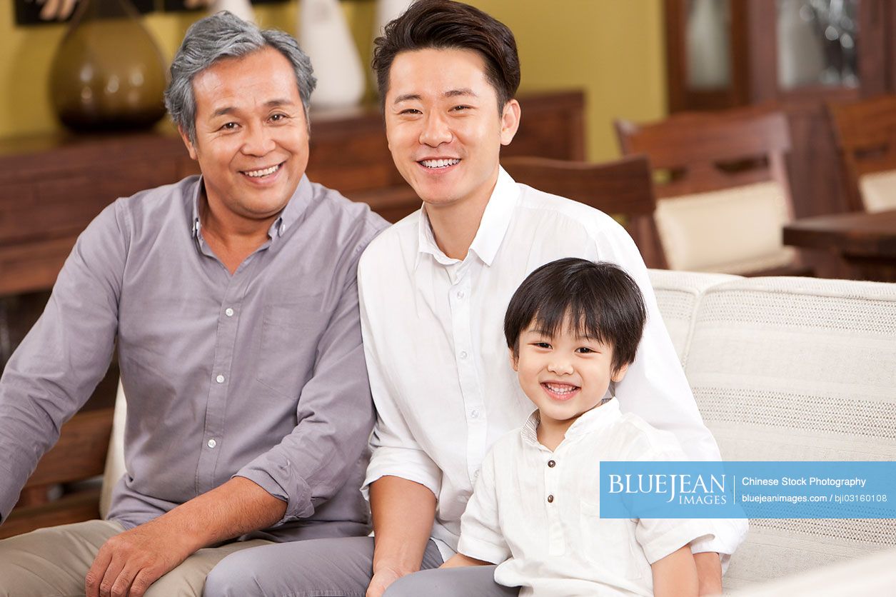 Portrait of three generations of Chinese men-High-res stock photo for ...