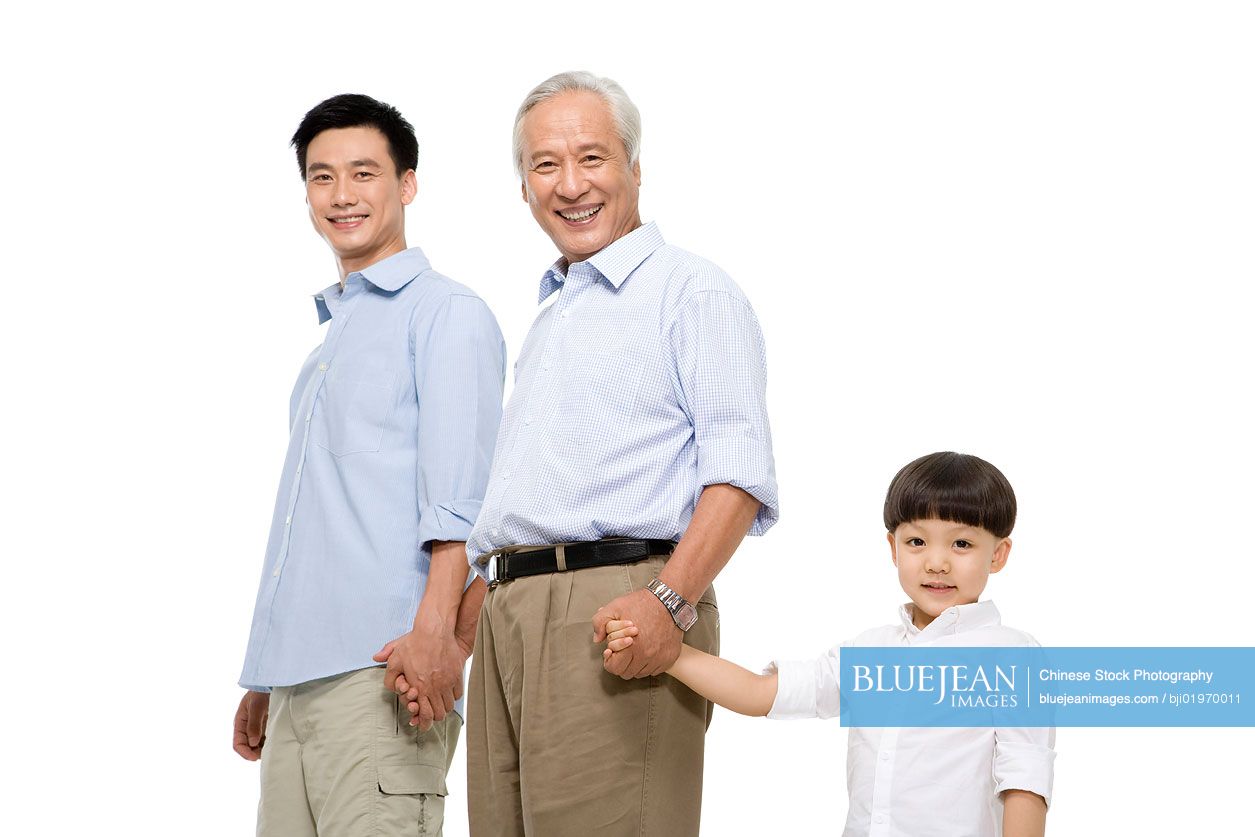 Portrait of three generations of Chinese males-High-res stock photo for ...