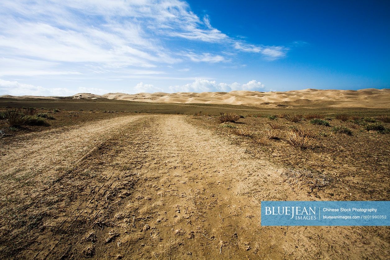 Dirt road in a wilderness area in Qinghai province, China-High-res ...