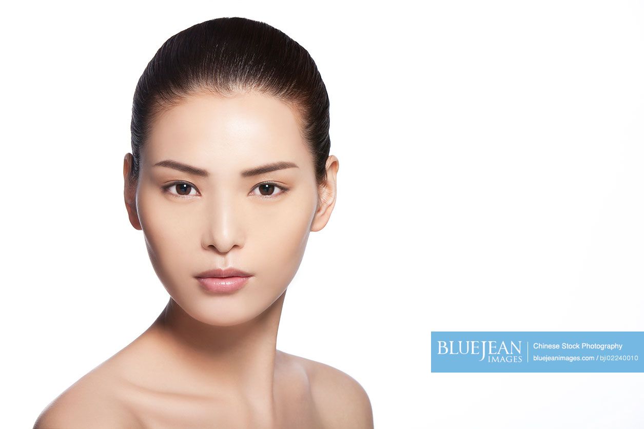 Headshot of young beautiful Chinese woman-High-res stock photo for download