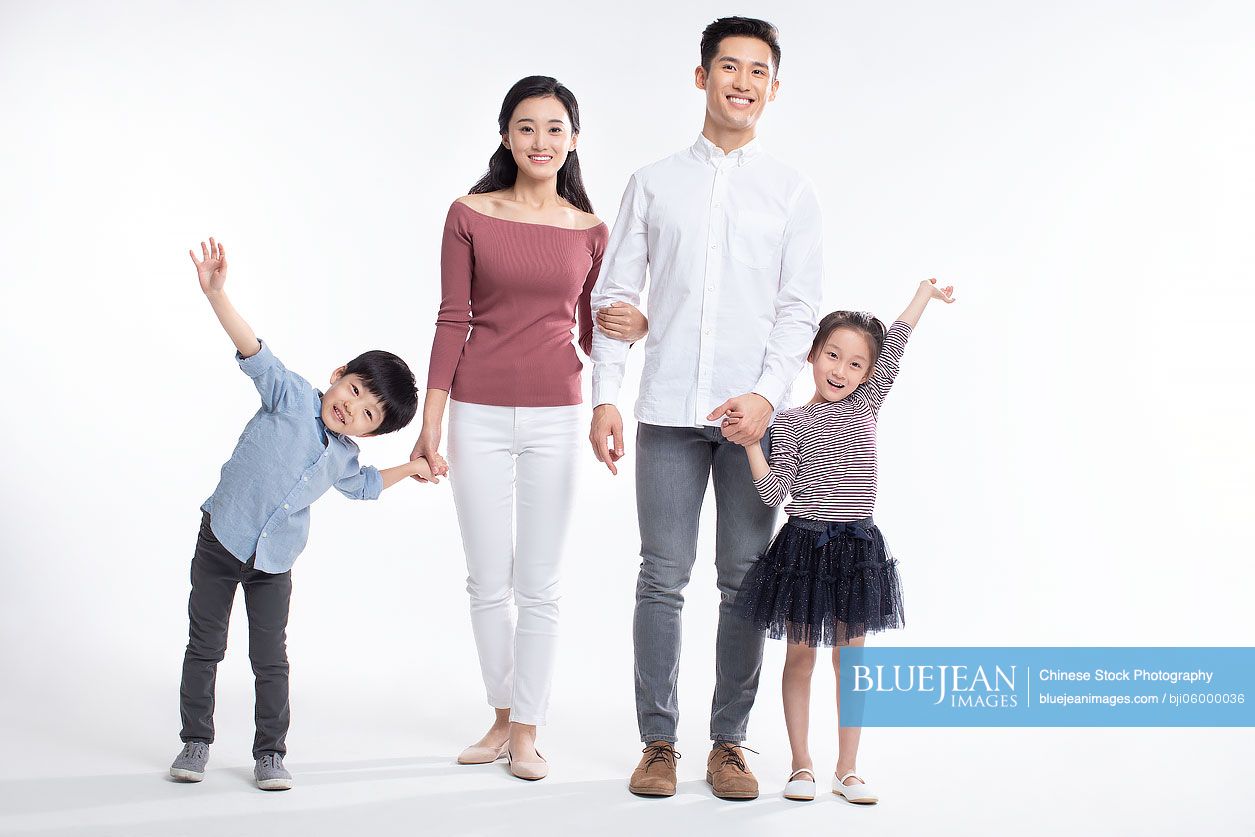 Happy young Chinese family-High-res stock photo for download