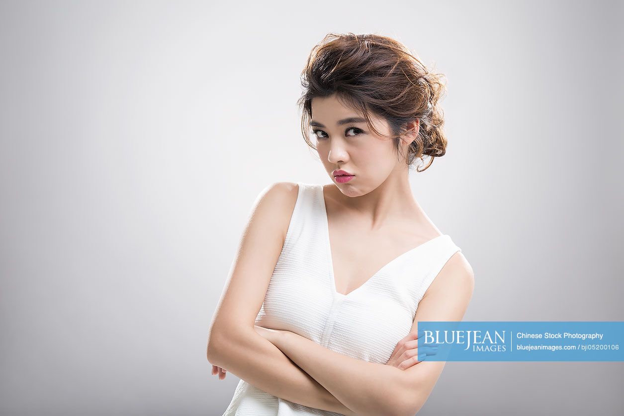 Portrait of cute young Chinese woman-High-res stock photo for download