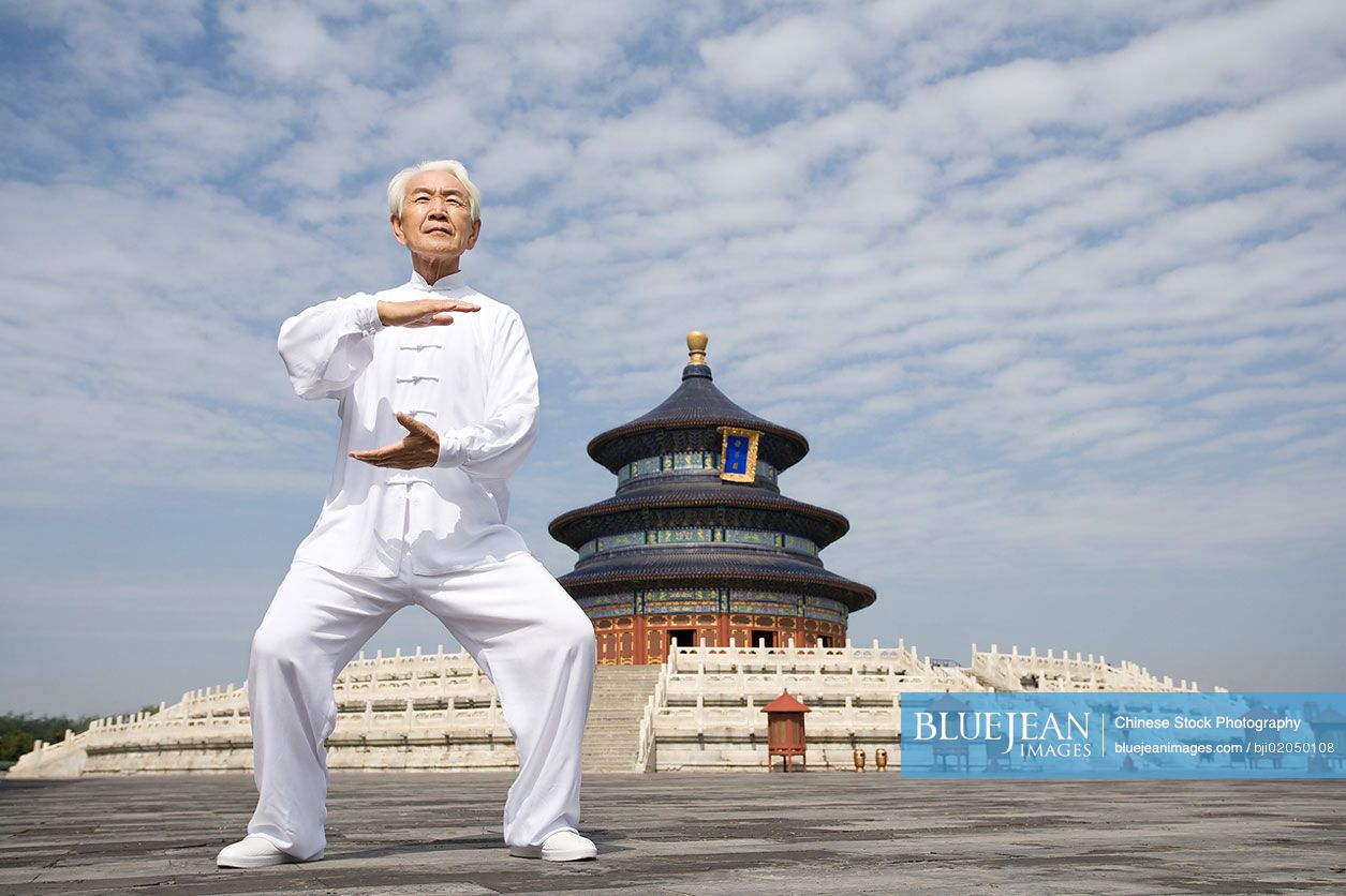 Senior Chinese man practicing Tai Chi in Temple of Heaven-High-res ...
