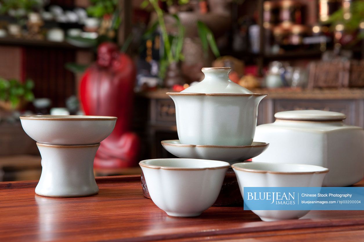 Close up of traditional Chinese tea set-High-res stock photo for download