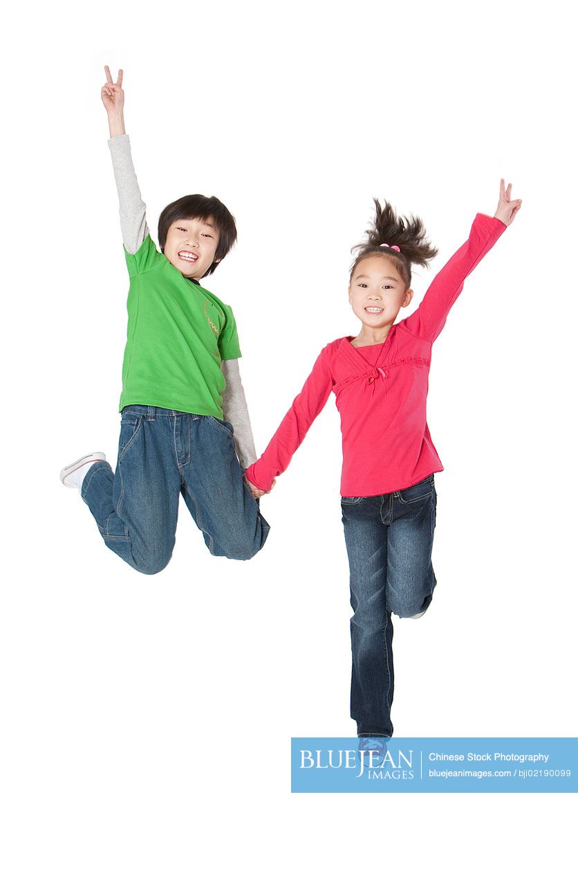 Fun jumping together!-High-res stock photo for download