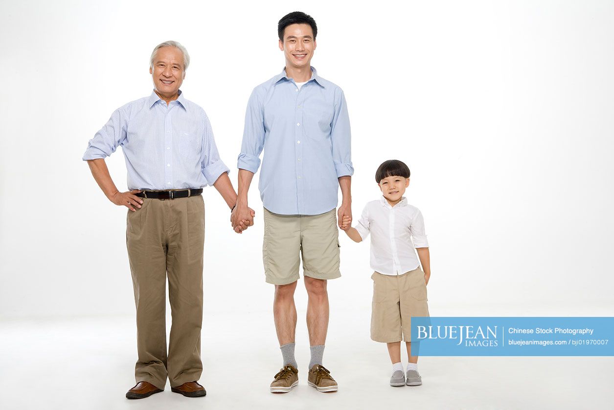 Portrait of three generations of Chinese males-High-res stock photo for ...