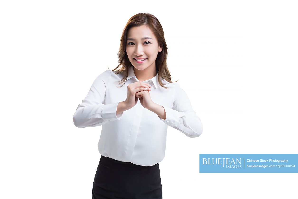 Cheerful young Chinese businesswoman-High-res stock photo for download