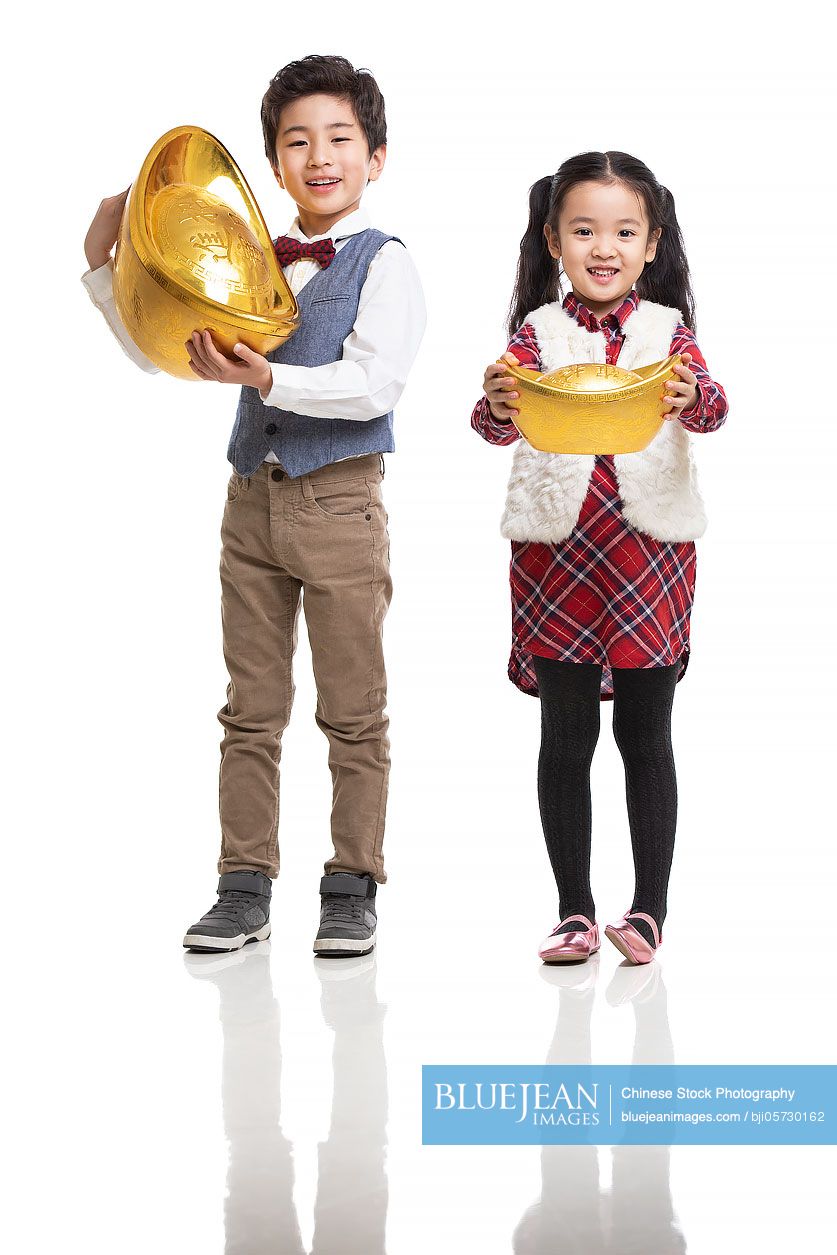 Happy Chinese sibling celebrating Chinese New Year-High-res stock photo ...