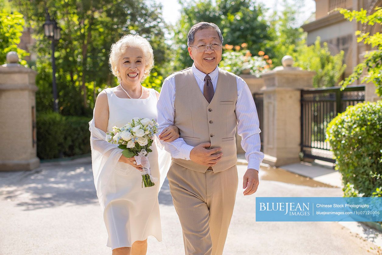 Happy Chinese Seniors Getting Married-High-res stock photo for download