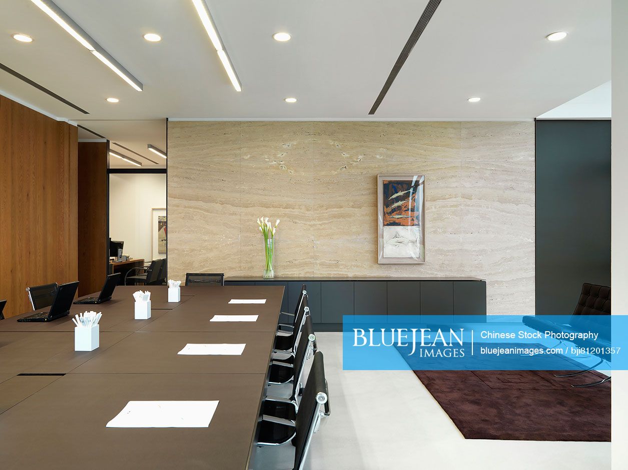 Arranged conference table in office-High-res stock photo for download