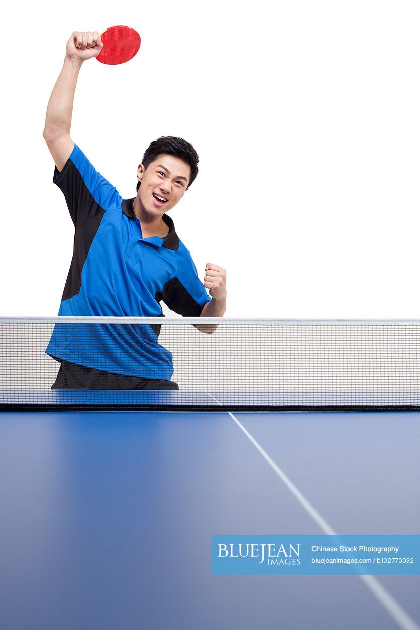 Chinese table tennis player practices swings with determination-High ...